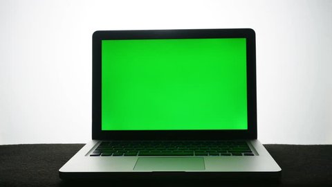 Laptop Computer Green Screen Background Green Stock Footage Video (100% ...