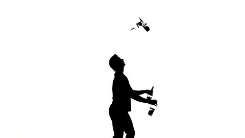 Vector Silhouette Waiter On White Background Stock Footage Video (100% ...