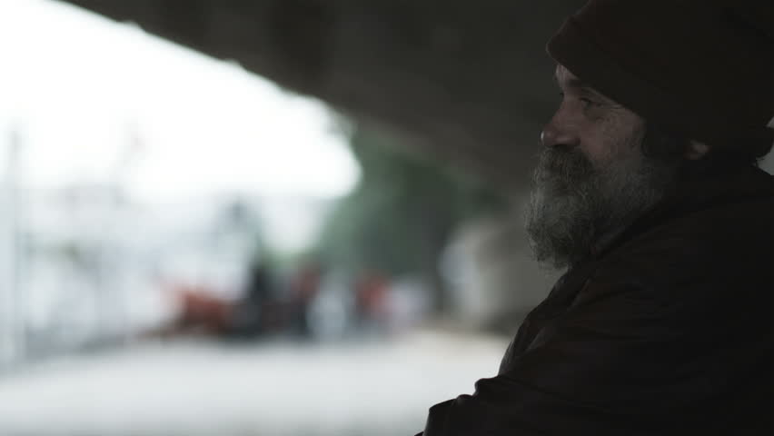 homeless man under bridge Stock Footage Video (100% Royalty-free ...