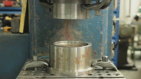 Deep Drawing Pressing Piece Metal Into Stock Footage Video (100% ...