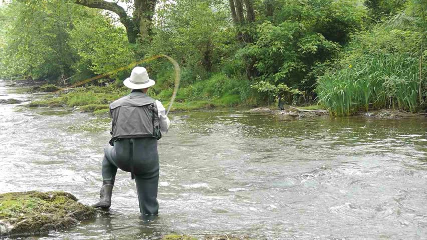 Back View of Fisherman in Stock Footage Video (100% Royalty-free ...