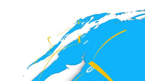 World Map Connecting Lines New Channel Stock Footage Video (100% ...