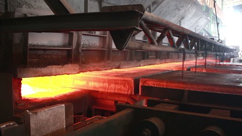 Slab Charging Furnace Side View Furnace Stock Footage Video (100% ...