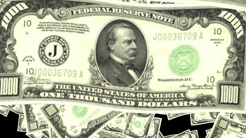 4k Falling 1000 Dollars On : vidéo de stock (100 % libre de droit ...