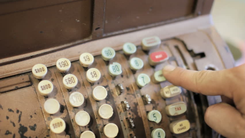 Vintage Antique Cash Register Machine Stock Footage Video (100% Royalty ...