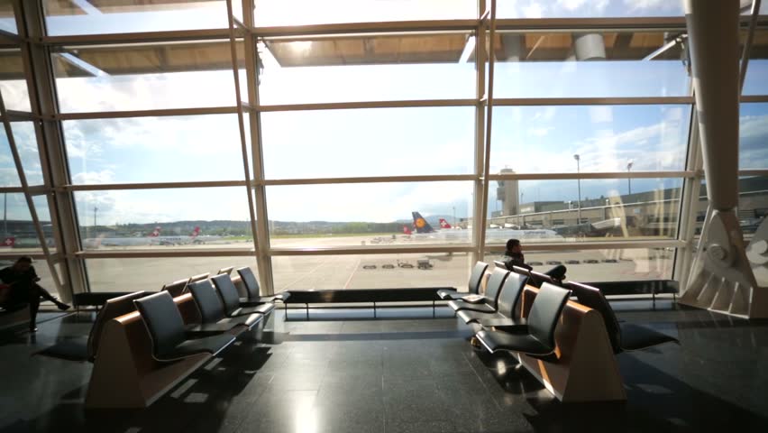 airport terminal chairs waiting departure area Stock Footage Video (100 ...