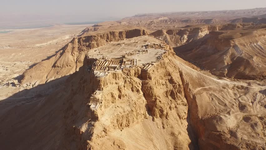 Soaring Aerial 4k View Masada Israel Stock Footage Video (100% Royalty ...