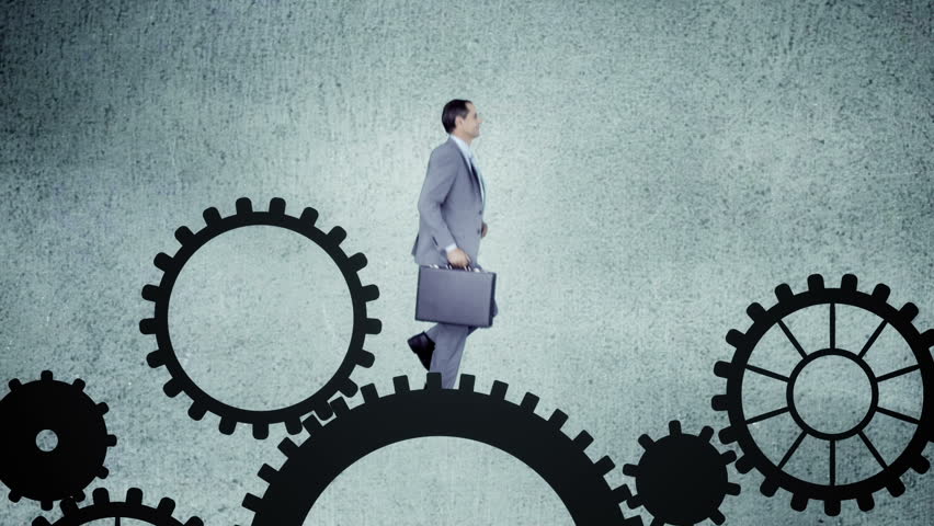 digital animation business people running turning Stock Footage Video ...