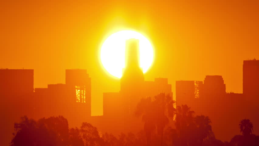 sunrise over downtown los angeles california Stock Footage Video (100% ...