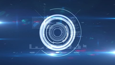 Digital Animation Dial Interface Black Blue Stock Footage Video (100% ...