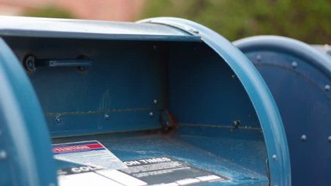 Woman Dropping Off Letter Mailbox Post Stock Footage Video (100% ...