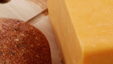 Aged Italian Cheddar Cheese On Wooden Stock Footage Video (100% Royalty ...