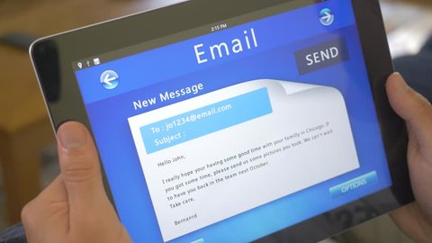 Sending Email Message Tablet Application Showing Stock Footage Video ...