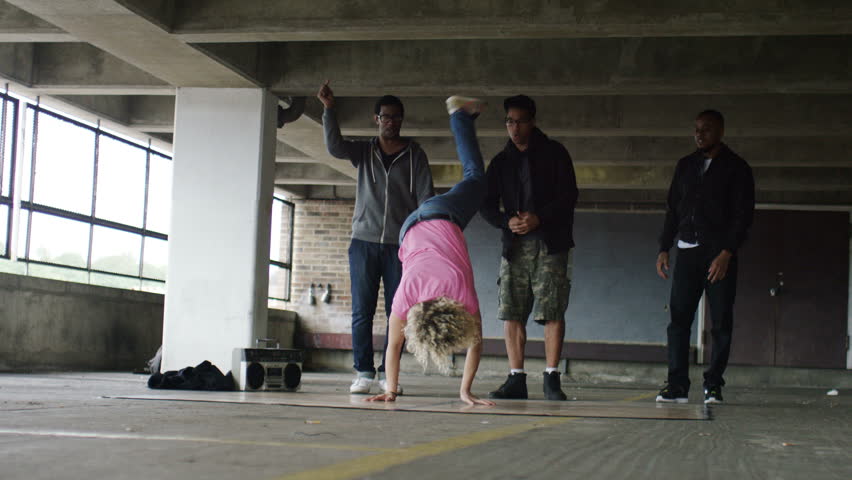 4k female breakdancer takes floor shows Stock Footage Video (100% ...