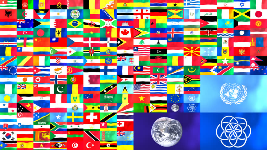 wall filled colorful world flags zoom Stock Footage Video (100% Royalty ...