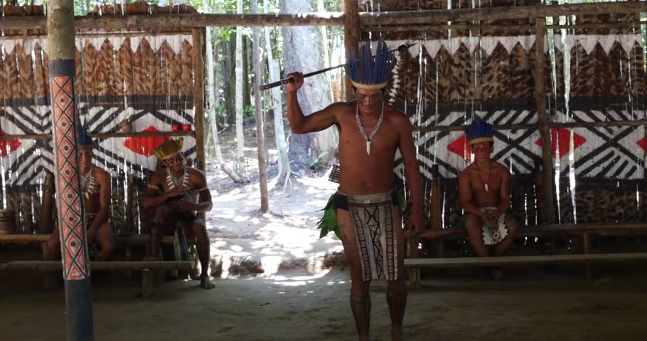 Indian Tribe Ritual in Amazon, Stock Footage Video (100% Royalty-free ...