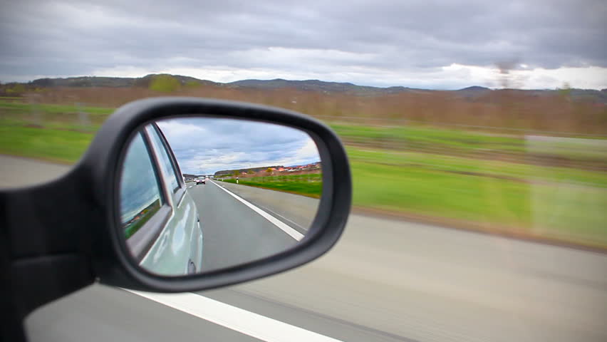 car driving look back mirror Stock Footage Video (100% Royalty-free ...