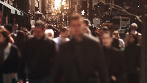 Large Crowd People Walking Big City Stock Footage Video (100% Royalty ...