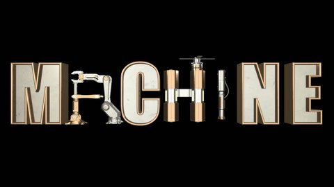 Seamless Looping 3d Animation Word Machine Stock Footage Video (100% ...
