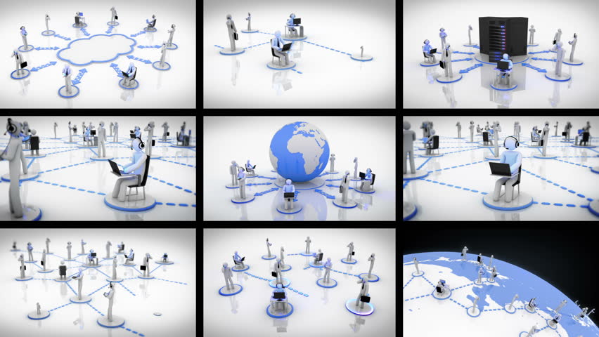Video Wall. Networks. White. Animation Stock Footage Video (100% ...