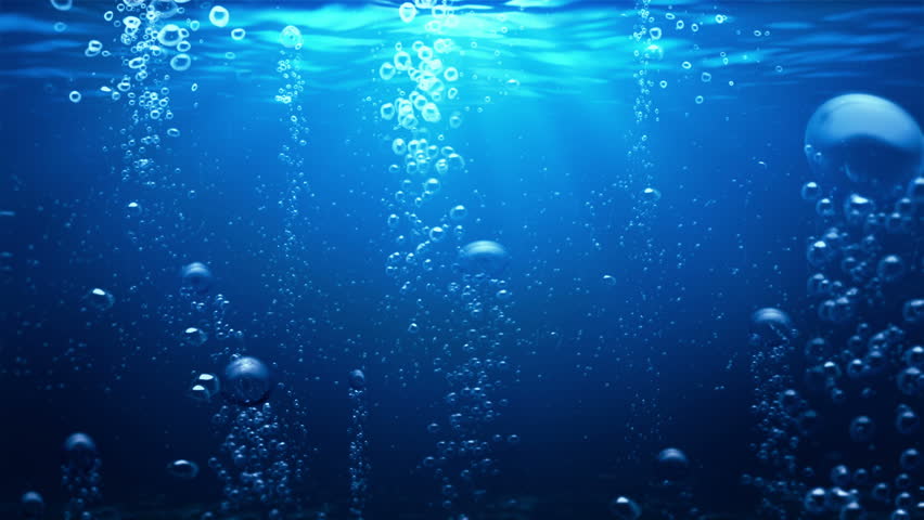 underwater scene bubbles rising light rays Stock Footage Video (100% ...