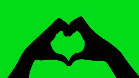Heart Symbol Hand On Green Screen Stock Footage Video (100% Royalty ...