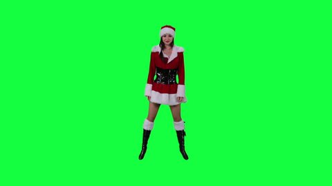 Sexy Santas Helper Dancing Chroma Key Stock Footage Video (100% Royalty ...