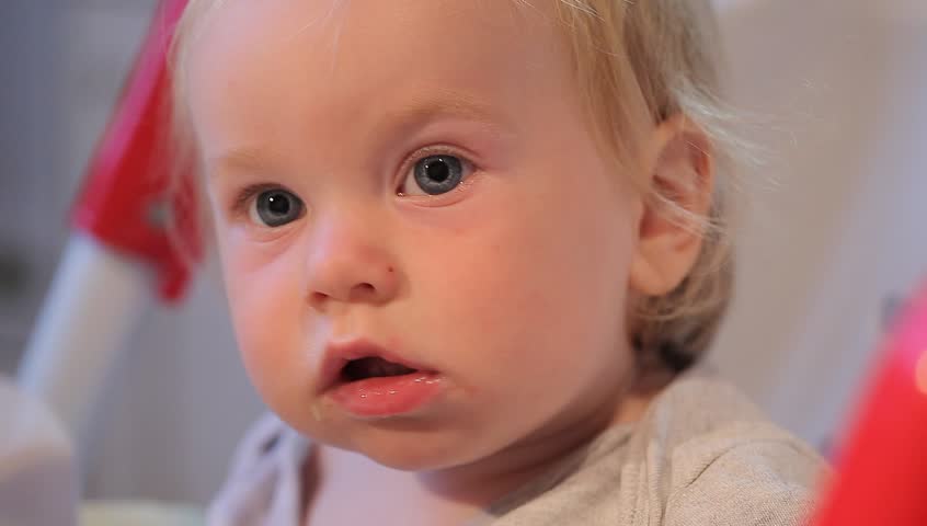 Astonished Child Little Girl Make Surprised Stok Videosu (%100 Telifsiz ...