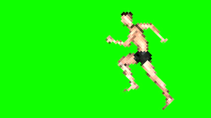 Green Screen Pixel Icon Running Stock Footage Video (100% Royalty-free ...