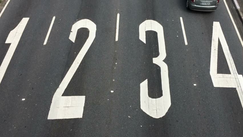 Car Lanes with Numbers in Stock Footage Video (100% Royalty-free ...