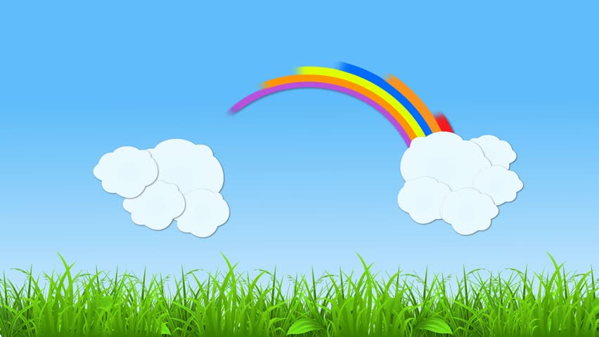 Rainbow Motion Graphics with Clouds Stock Footage Video (100% Royalty ...