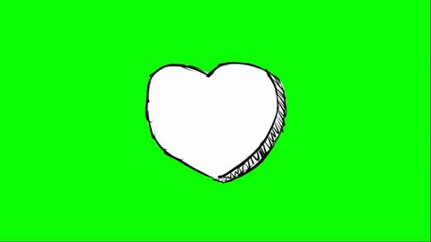 Hand Drawn Heart On Green Screen Stock Footage Video (100% Royalty-free ...