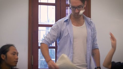 Young Man Boss Loses Control Meeting Stock Footage Video (100% Royalty ...