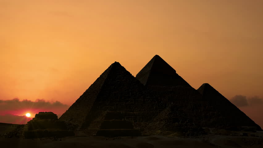 Timelapse. Sunrise Over Pyramids in Stock Footage Video (100% Royalty ...