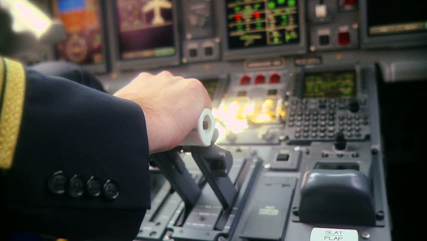 Hand Pilot Push Thrust Lever Handle Stock Footage Video (100% Royalty ...