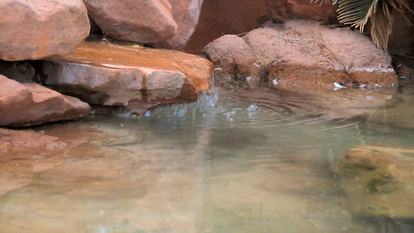 pond small rock waterfall ripples on Stock Footage Video (100% Royalty ...