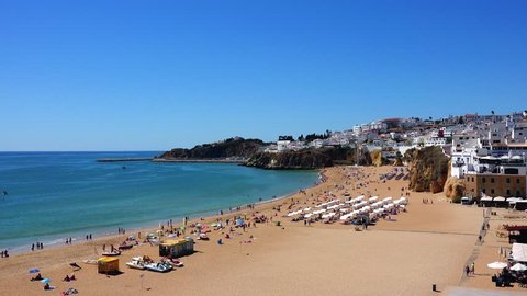 Albufeira Praia Do Castelo Beach July Stock Footage Video (100% Royalty ...