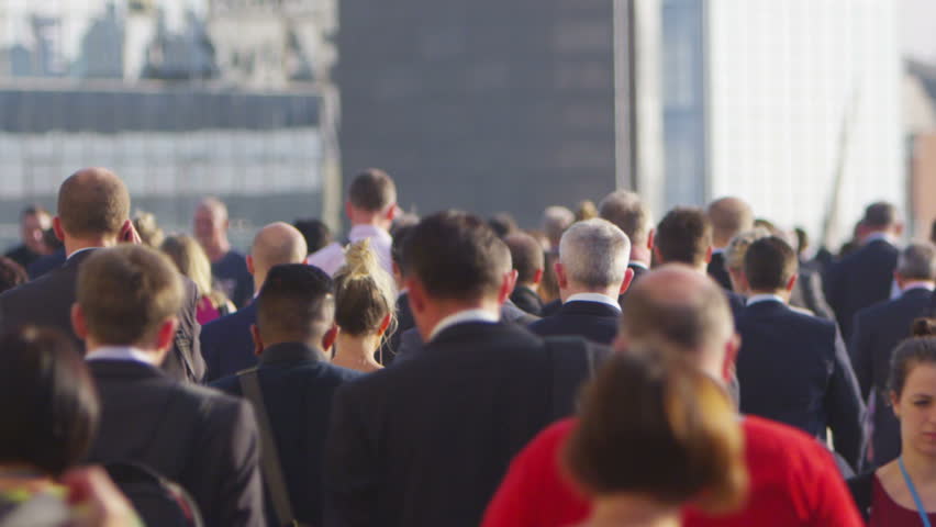 anonymous crowd city workers tourists walking Stock Footage Video (100% ...
