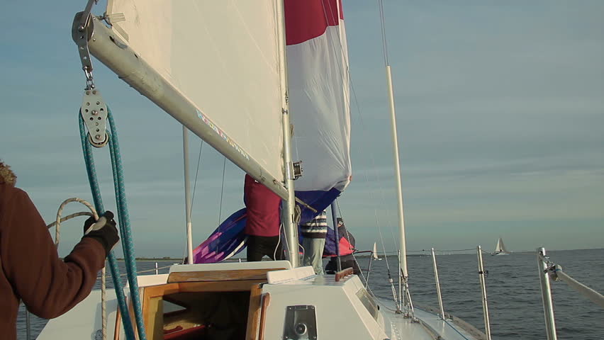 Crew Raising Sail On Yacht, Stock Footage Video (100% Royalty-free ...