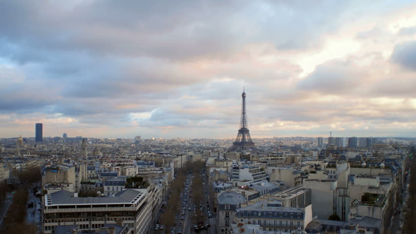 time-lapse paris france looking down avenue Stock Footage Video (100% ...