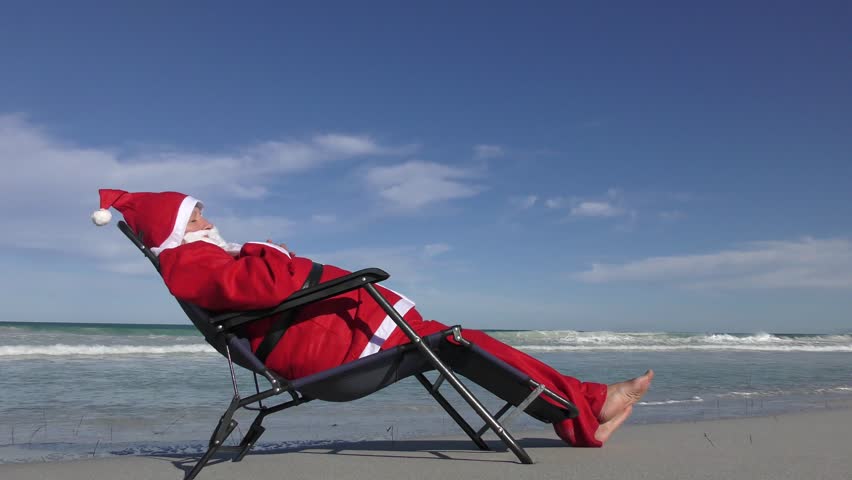 Santa Claus Lying Relaxed Resting Stock Footage Video (100% Royalty ...