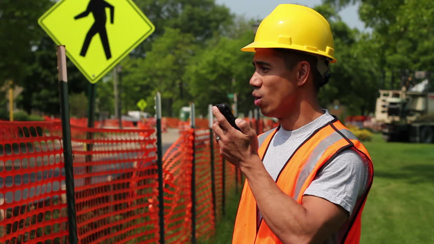 construction worker giving directions Stock Footage Video (100% Royalty ...