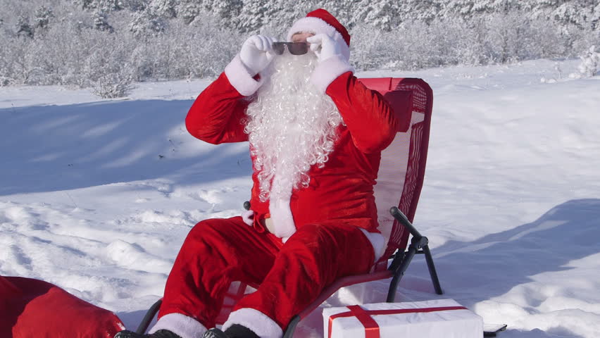 santa claus relaxing snow Stock Footage Video (100% Royalty-free ...