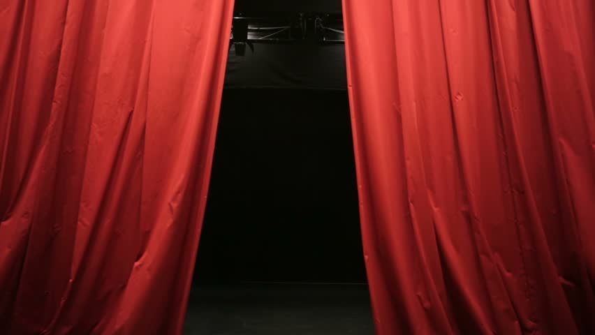 Closing Red Curtain in a Stock Footage Video (100% Royalty-free ...