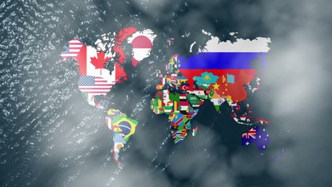 3d Wide Flag World Map Zoom Stock Footage Video (100% Royalty-free ...