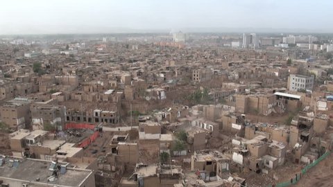 Overview Destroyed Old Town Kashgar Former Stock Footage Video (100% ...