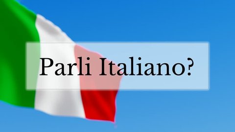 Parli Italiano Text W Italian Flag Stock Footage Video (100% Royalty ...