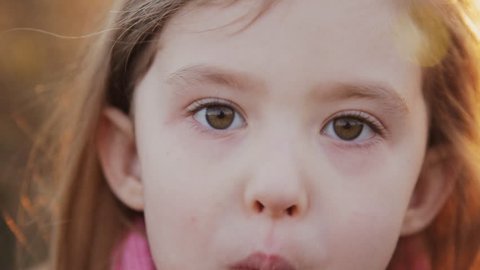 Little Girl Staring Camera Smiling Stock Footage Video (100% Royalty ...
