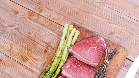 Prime Fillet Meat Dry Raw Beef Stock Footage Video (100% Royalty-free ...