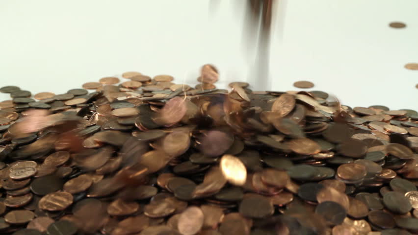 pennies falling on white background Stock Footage Video (100% Royalty ...